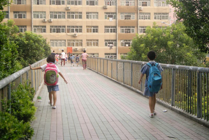 Shenzhen, China: Students on the Way Home from School Editorial Photo ...