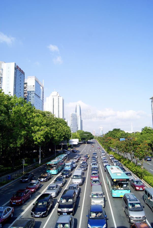 Shenzhen China: Traffic Jam Editorial Stock Image - Image of urban ...