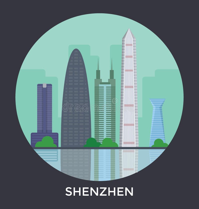 Shenzhen, China Vector Icon Stock Illustration - Illustration of city ...
