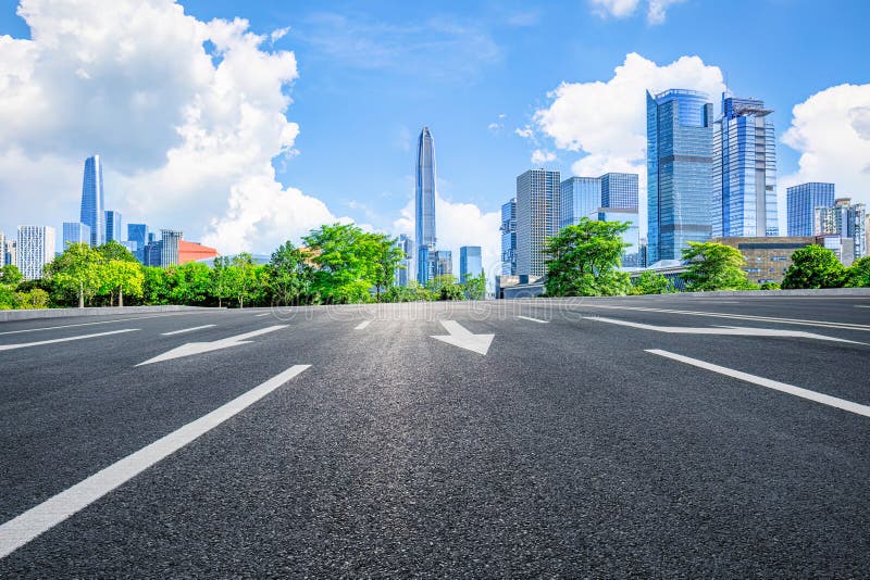 Clean Asphalt Road and City Skyline in Chongqing Stock Photo - Image of ...