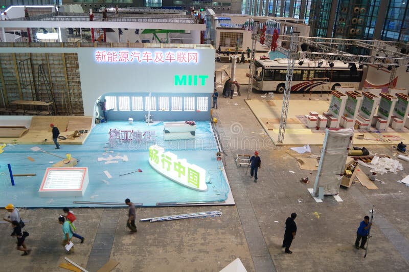 Shenzhen Convention and Exhibition Center, the Workers in the ...