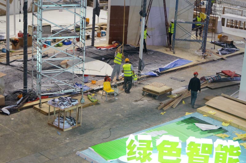 Shenzhen Convention and Exhibition Center, the Workers in the ...