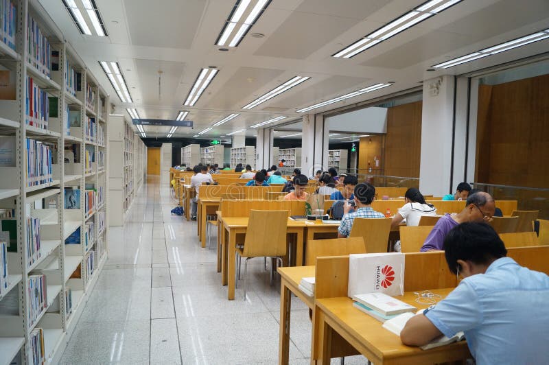 Shenzhen Library, Readers in Reading Editorial Photography - Image of ...