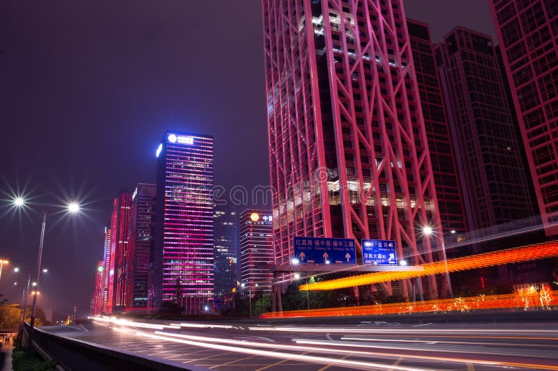 Shenzhen-night-view editorial photography. Image of structure - 137028407