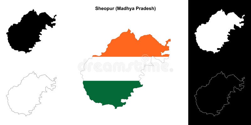 Sheopur outline map stock illustration. Illustration of border - 368834381