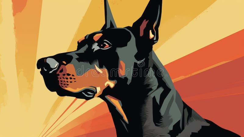 Shepard Fairey S Doberman Pinscher Vector Image Stock Illustration ...
