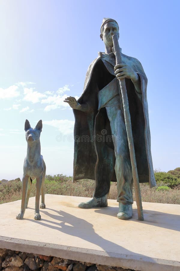 Shephard Statue El Pastor in El Hierro, Canary Islands, Spain Editorial ...
