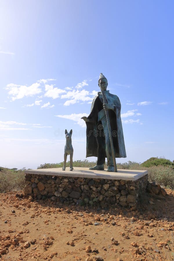 Shephard Statue El Pastor in El Hierro, Canary Islands, Spain Stock ...