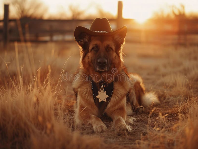 Shepherd Dog with a Sheriff S Badge. Artificial Intelligence. Stock ...