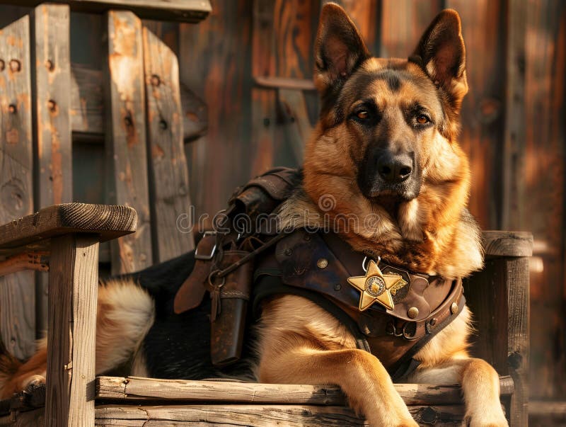 Shepherd Dog with a Sheriff& X27;s Badge. Artificial Intelligence ...