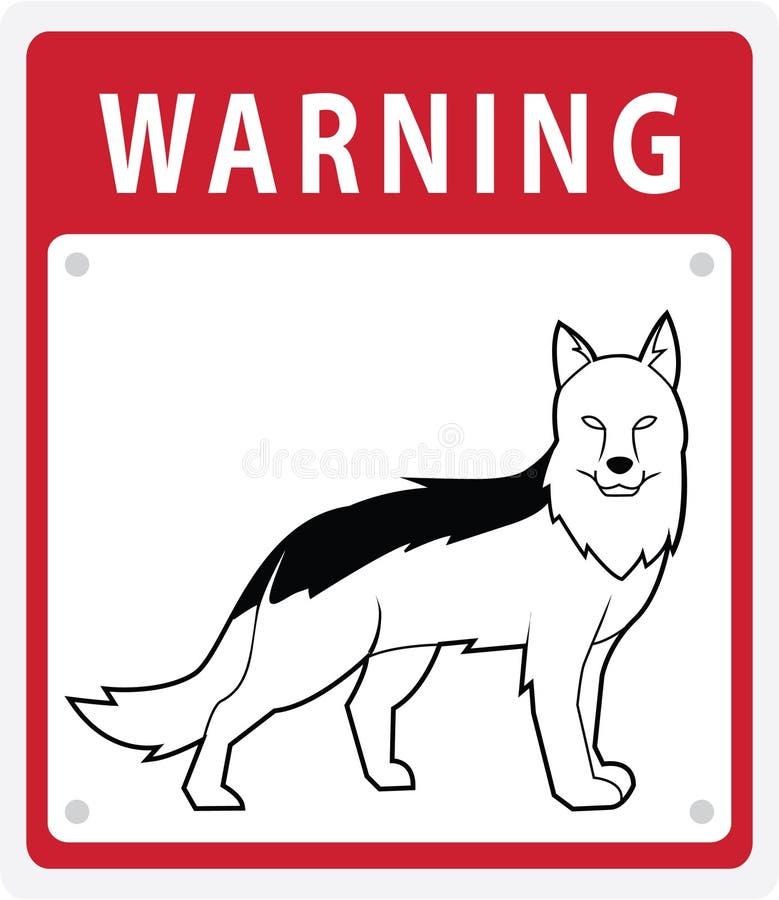 Shepherd Dog Warning Red Sign Board Illustration Stock Vector ...