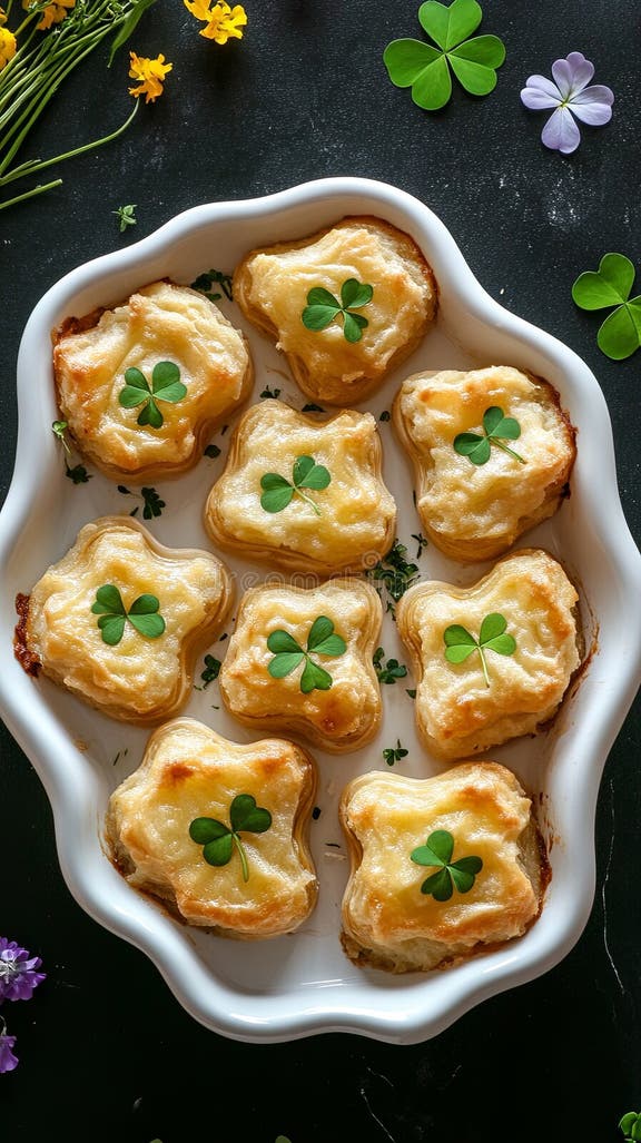 Shepherd Pie in Mini Shamrock-shaped Dishes. Pic Stock Image - Image of ...