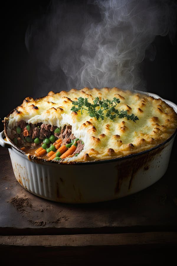 Shepherds Pie or Cottage Pie is Casserole. Illustration AI Generative ...