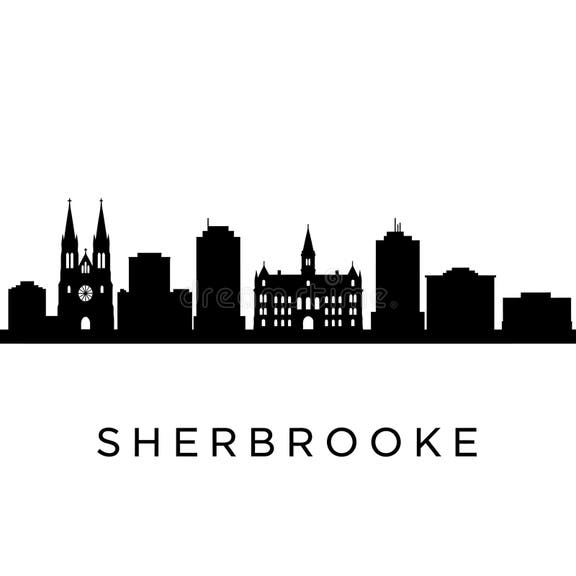 Sherbrooke Skyline Silhouette Stock Vector - Illustration of canada ...