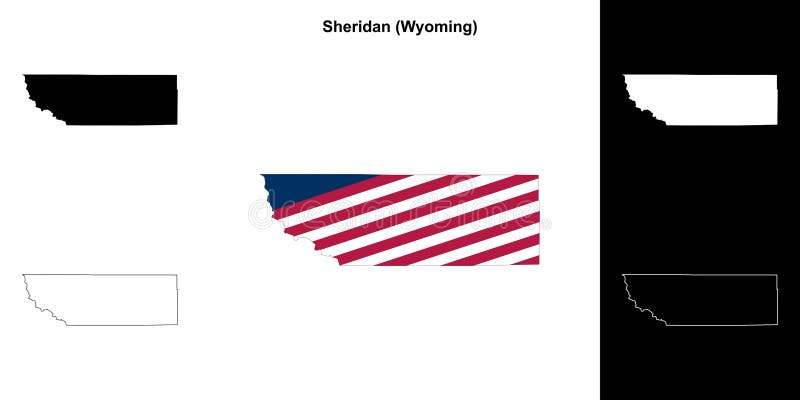 Sheridan outline map stock vector. Illustration of template - 324292241