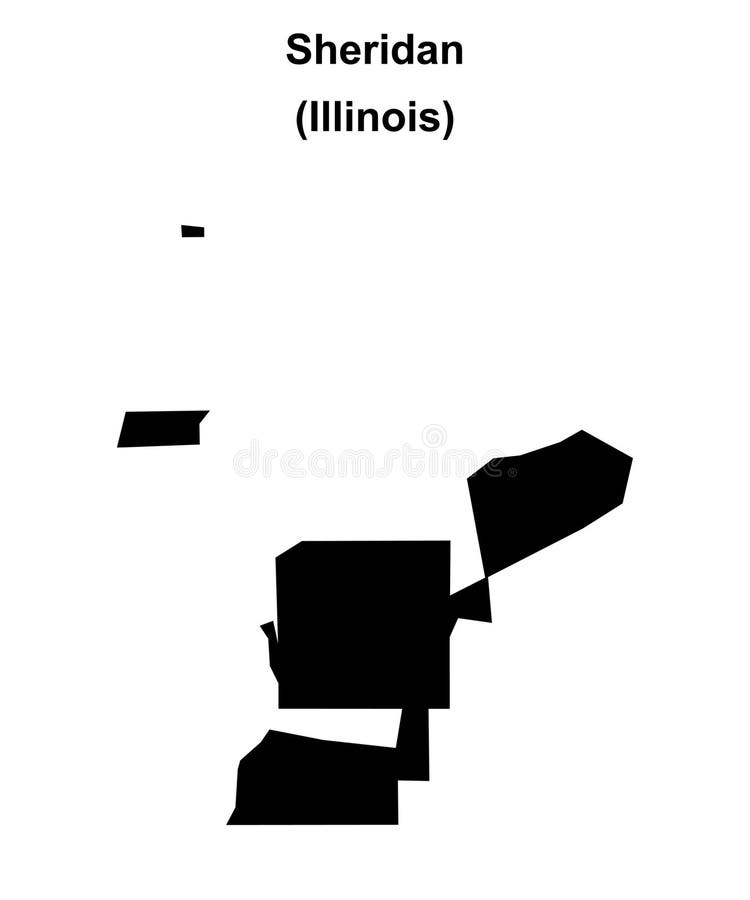 Sheridan outline map stock vector. Illustration of borders - 387248583