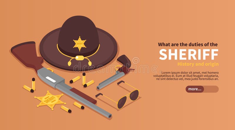Deputy Sheriff Horizontal Banner Stock Vector - Illustration of ...