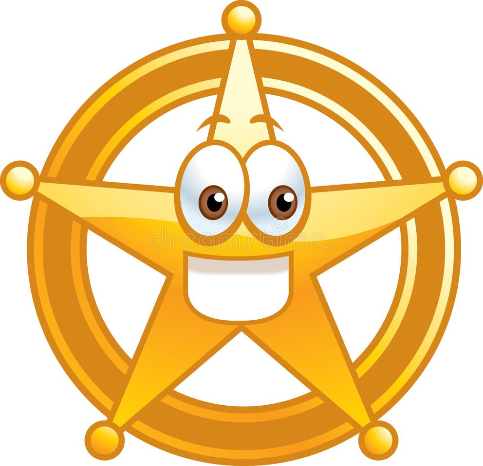 Smiling Golden Sheriff's Badge Stock Illustrations – 3 Smiling Golden ...