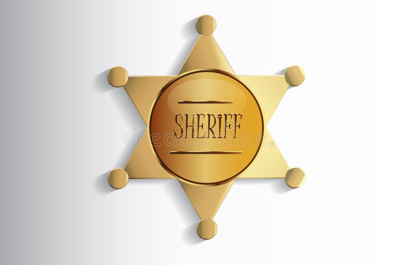 Sheriff Badge Golden Design Stock Vector - Illustration of ...