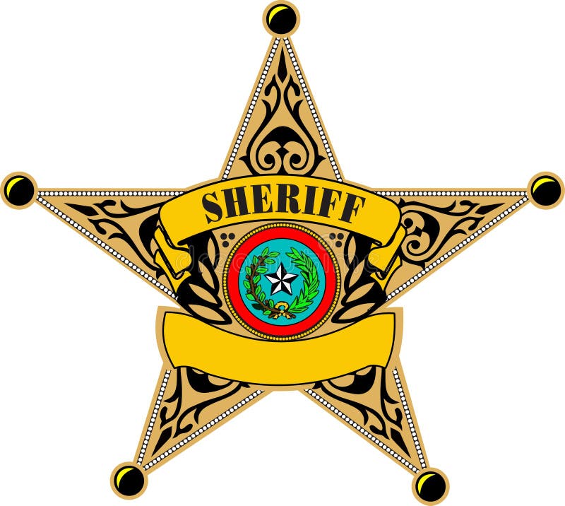 La Insignia Del Sheriff En Un Fondo Blanco Ilustración del Vector ...