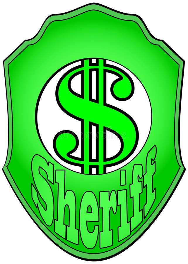 Sheriff Badge with Green Dollar Sign Stock Image - Image of worth ...