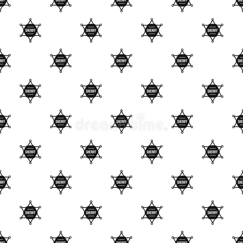 Sheriff Badge Pattern, Simple Style Stock Vector - Illustration of ...