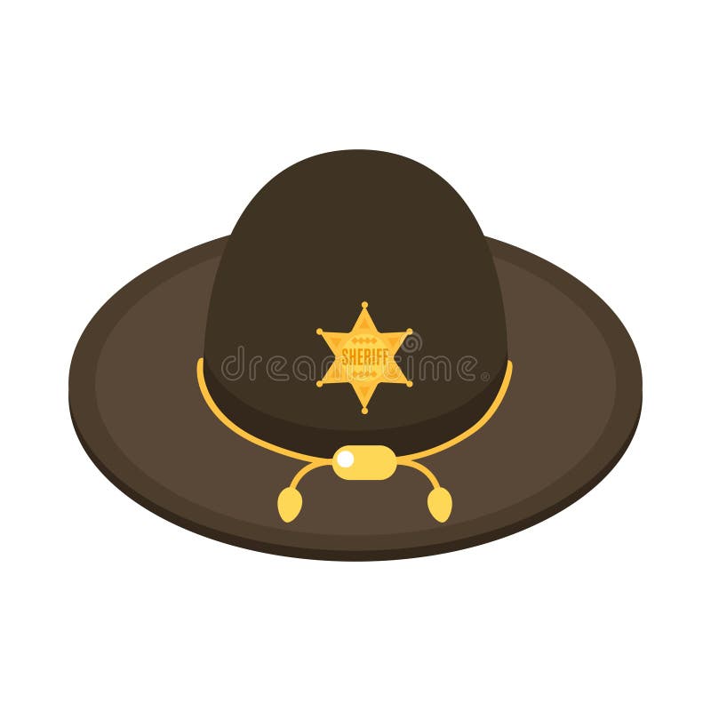 Sheriff Hat Isometric Composition Stock Vector - Illustration of force ...