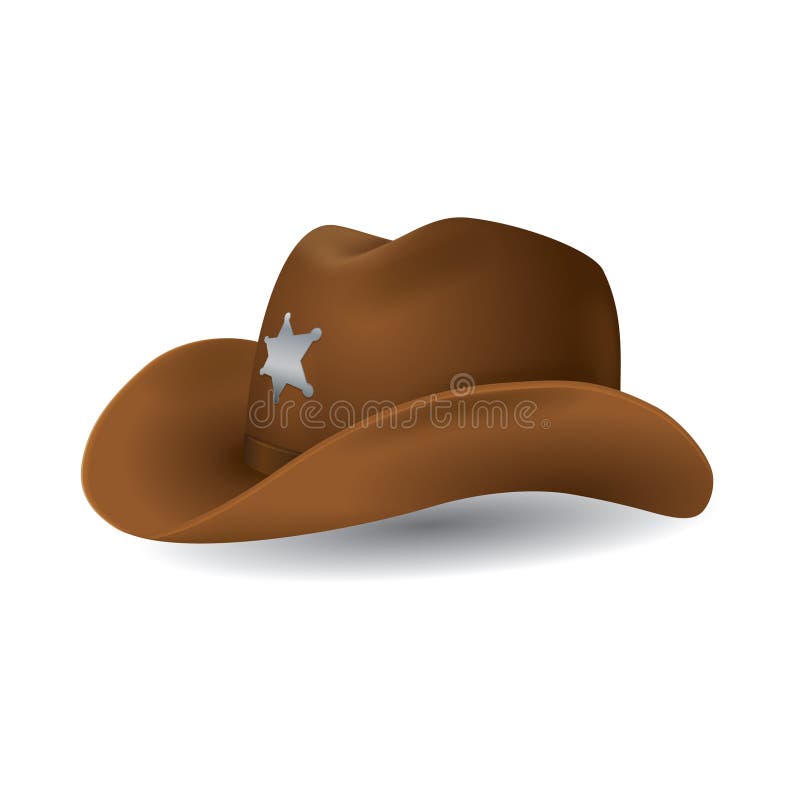 Sheriff Leather Hat. Vector Illustration Decorative Design Stock Vector ...