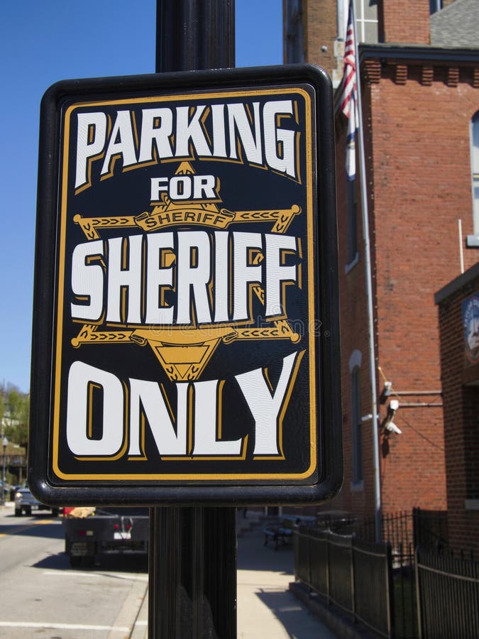 Sheriff parking only sign stock image. Image of parking - 275373283
