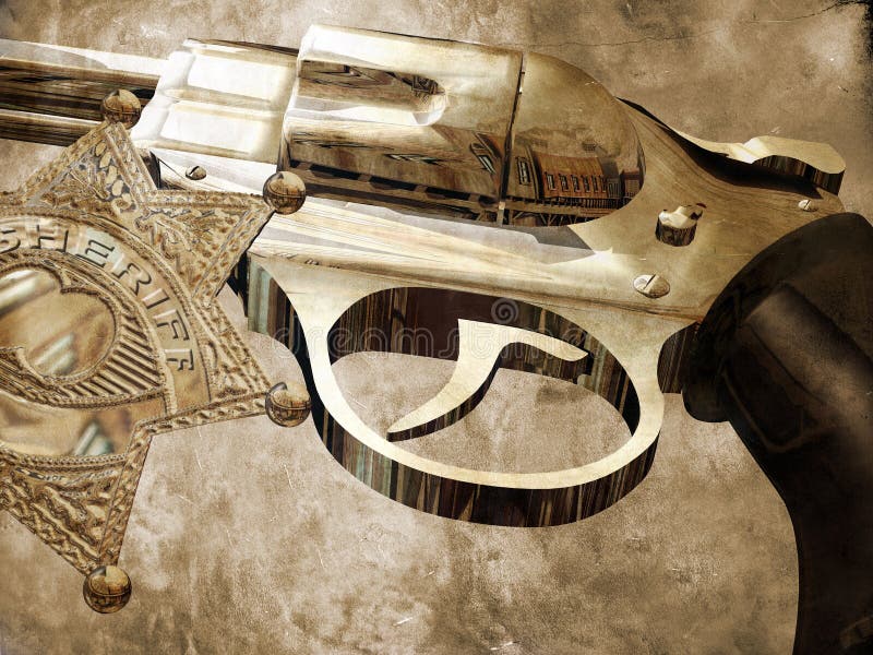 Sheriff s gun stock illustration. Illustration of bullet - 18447338