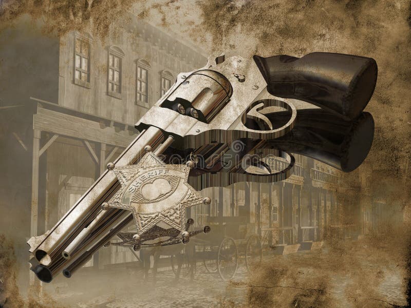Sheriff s gun stock illustration. Illustration of chrome - 18454272