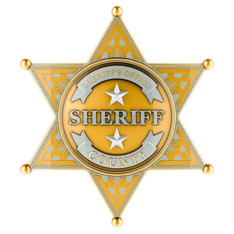 Sheriff Star Badge, Front View. 3D Rendering Stock Illustration ...