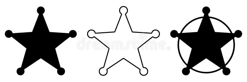 Sheriff Star, Sheriff Badge, Police Star, Star Icon Vector Stock ...