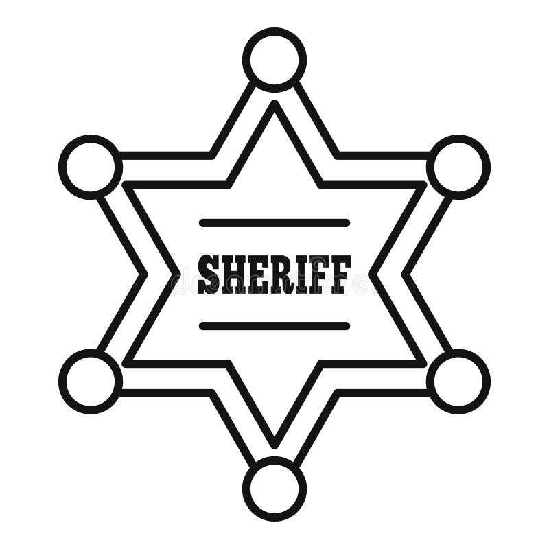 Sheriff Star Icon, Outline Style Stock Vector - Illustration of justice ...