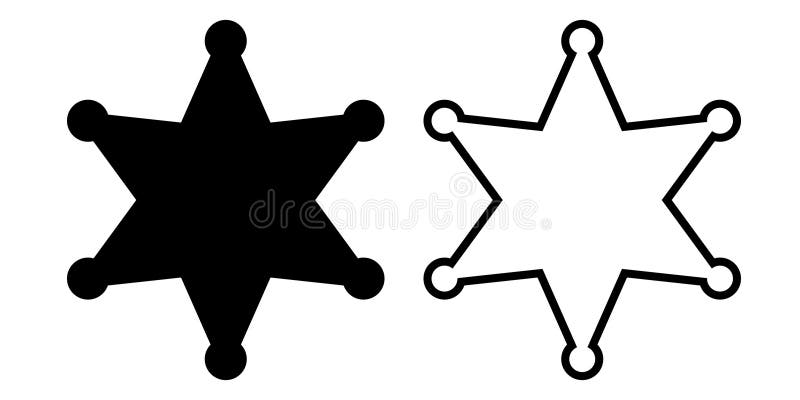 Sheriff Star Icon Set Basic Simple Design. Stock Illustration - Illustration of justice, vector ...