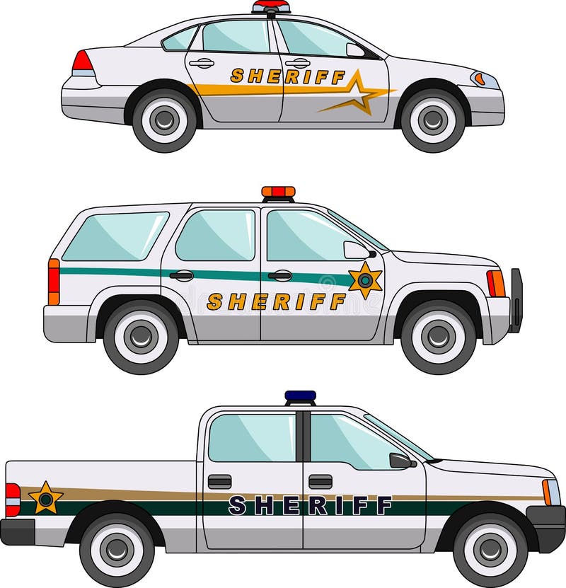 Sheriffs Car on a White Background in a Flat Style Stock Vector ...