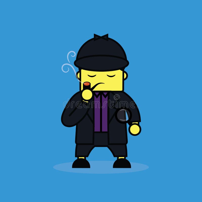 Cartoon Sherlock Holmes with a Magnifying Glass Stock Illustration ... Cartoon Sherlock Holmes with a Magnifying Glass Stock Illustration ...