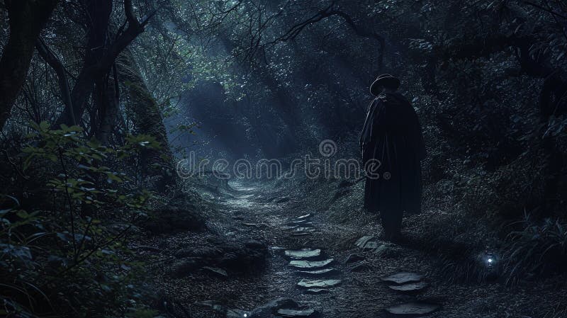 Sherlock Holmes in the Forest Stock Illustration - Illustration of ...