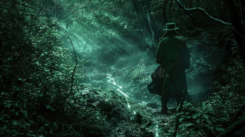 Sherlock Holmes in the Forest Stock Illustration - Illustration of ...