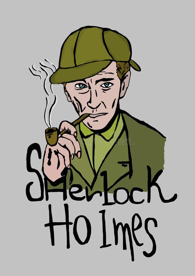 Image of Sherlock Holmes. Silhouette of a Detective with a Pipe. the ...