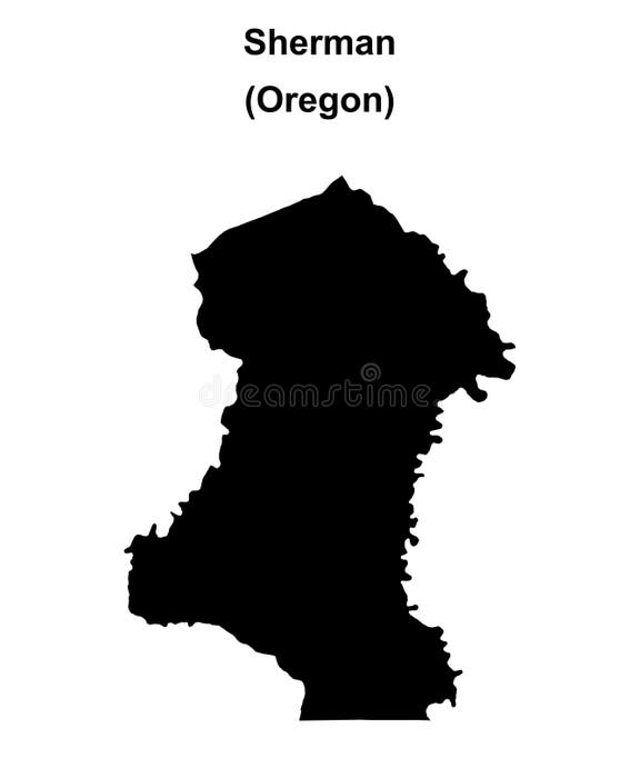 Sherman outline map stock vector. Illustration of region - 361754231