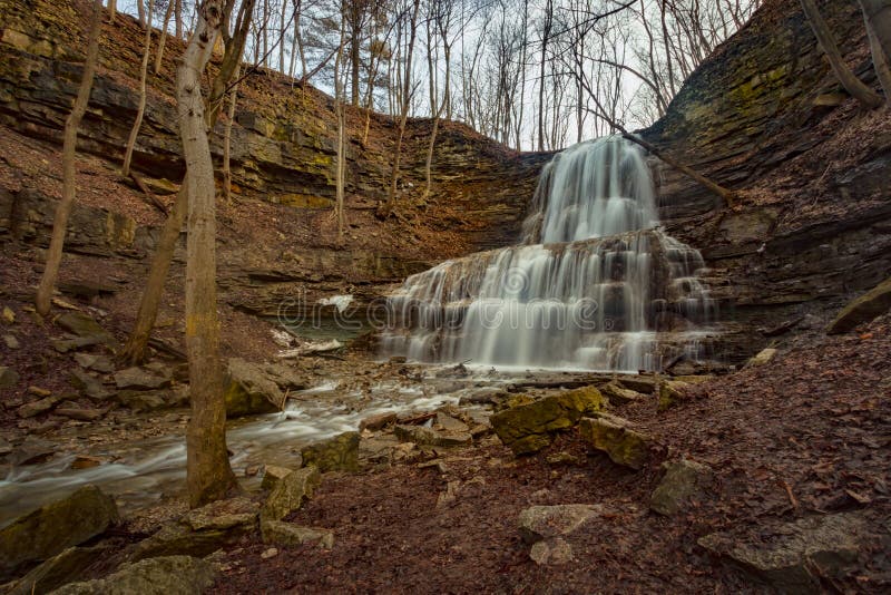 Sherman Falls in Early Spring Stock Image - Image of canada, forest ...