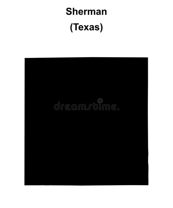 Sherman outline map stock illustration. Illustration of icon - 361794057