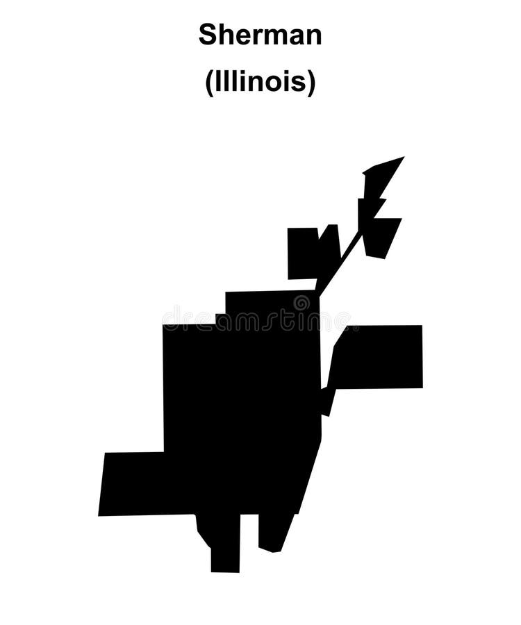 Sherman outline map stock vector. Illustration of detailed - 387248603