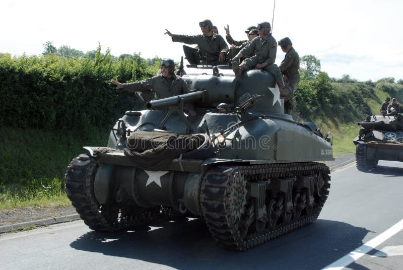 Sherman tank Normandy 2014 editorial stock photo. Image of allied ...