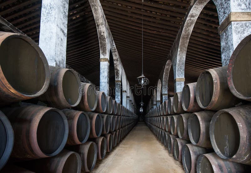 Sherry Barrels in Jerez Bodega, Spain Stock Photo - Image of bodega ...