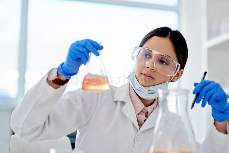 Shes Extra Cautious when Working with Toxic Chemicals. a Young ...