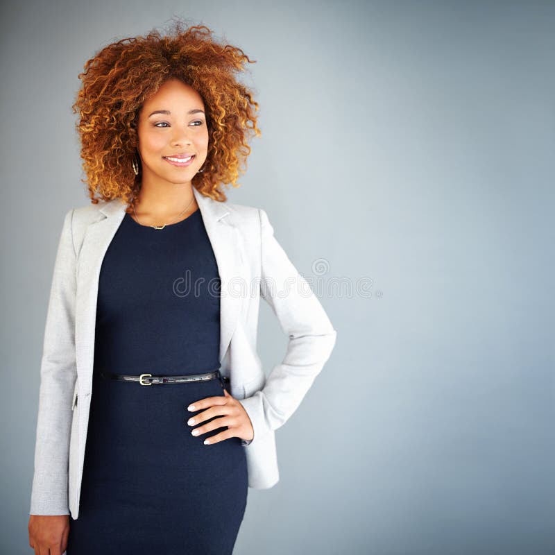 Shes Got Some Great Business Ideas. Studio Shot of a Young ... Shes Got Some Great Business Ideas. Studio Shot of a Young ...