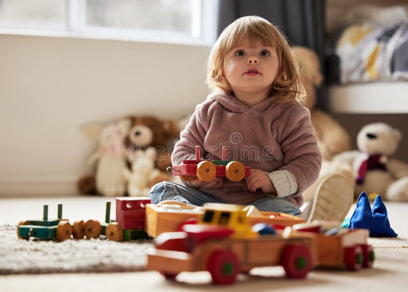 Shes Having so Much Fun. a Little Girl Playing at Home. Stock Image ...