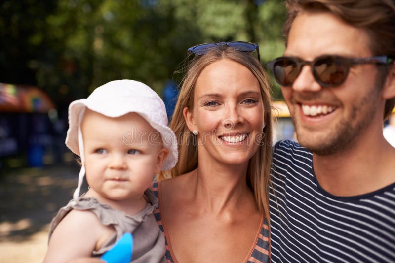 Shes a Marvelous Mom. a Beautiful Happy Family on an Outing Together ...